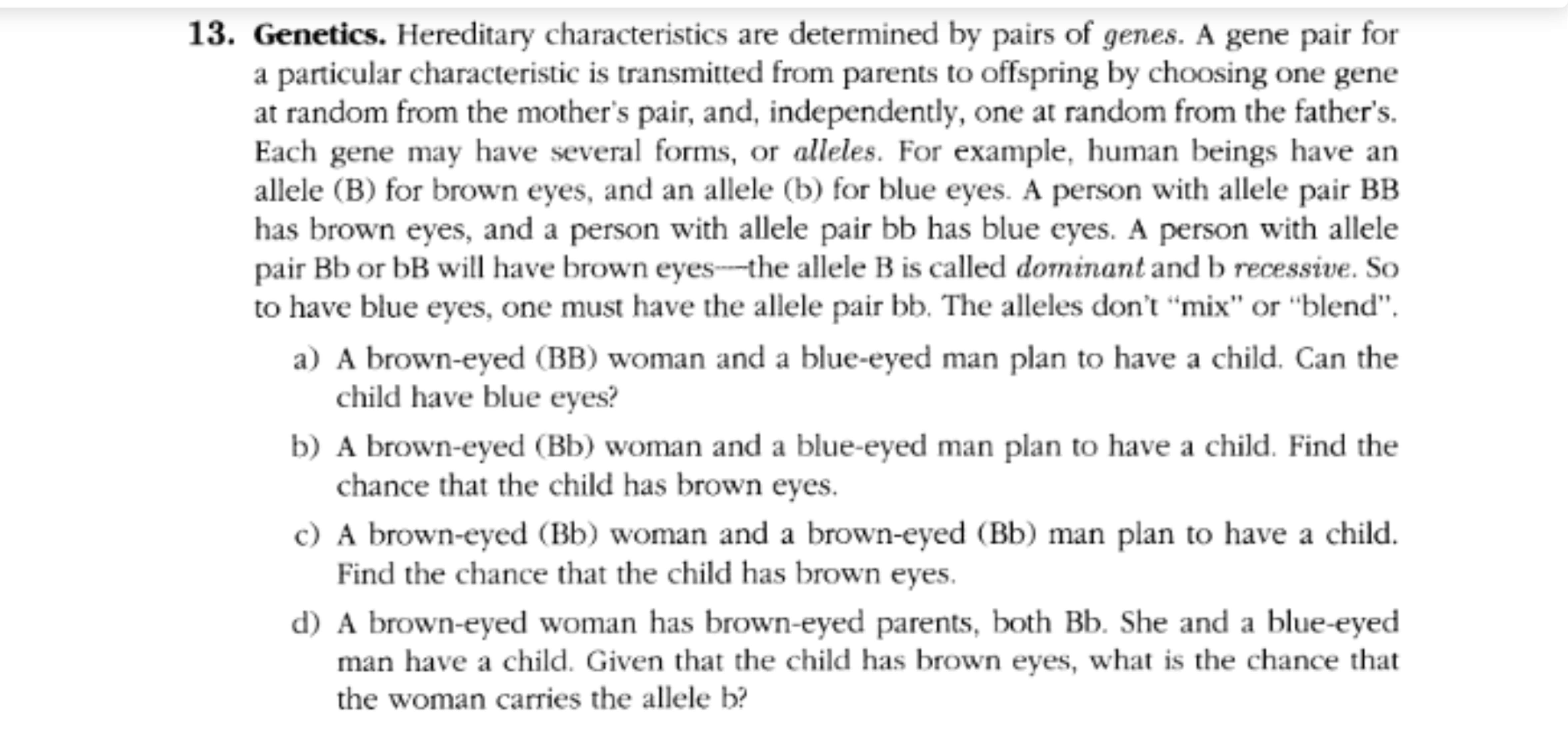 Solved Genetics. Hereditary characteristics are determined | Chegg.com