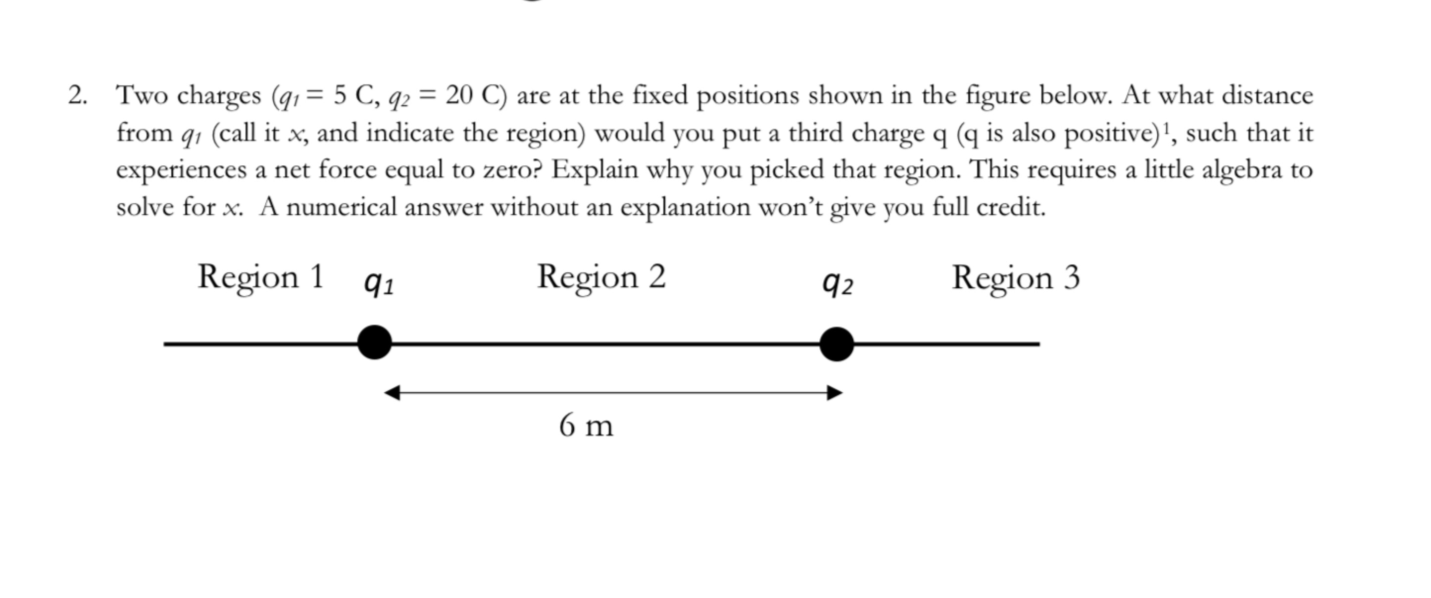 Solved Two charges (q1=5C,q2=20C) ﻿are at the fixed | Chegg.com