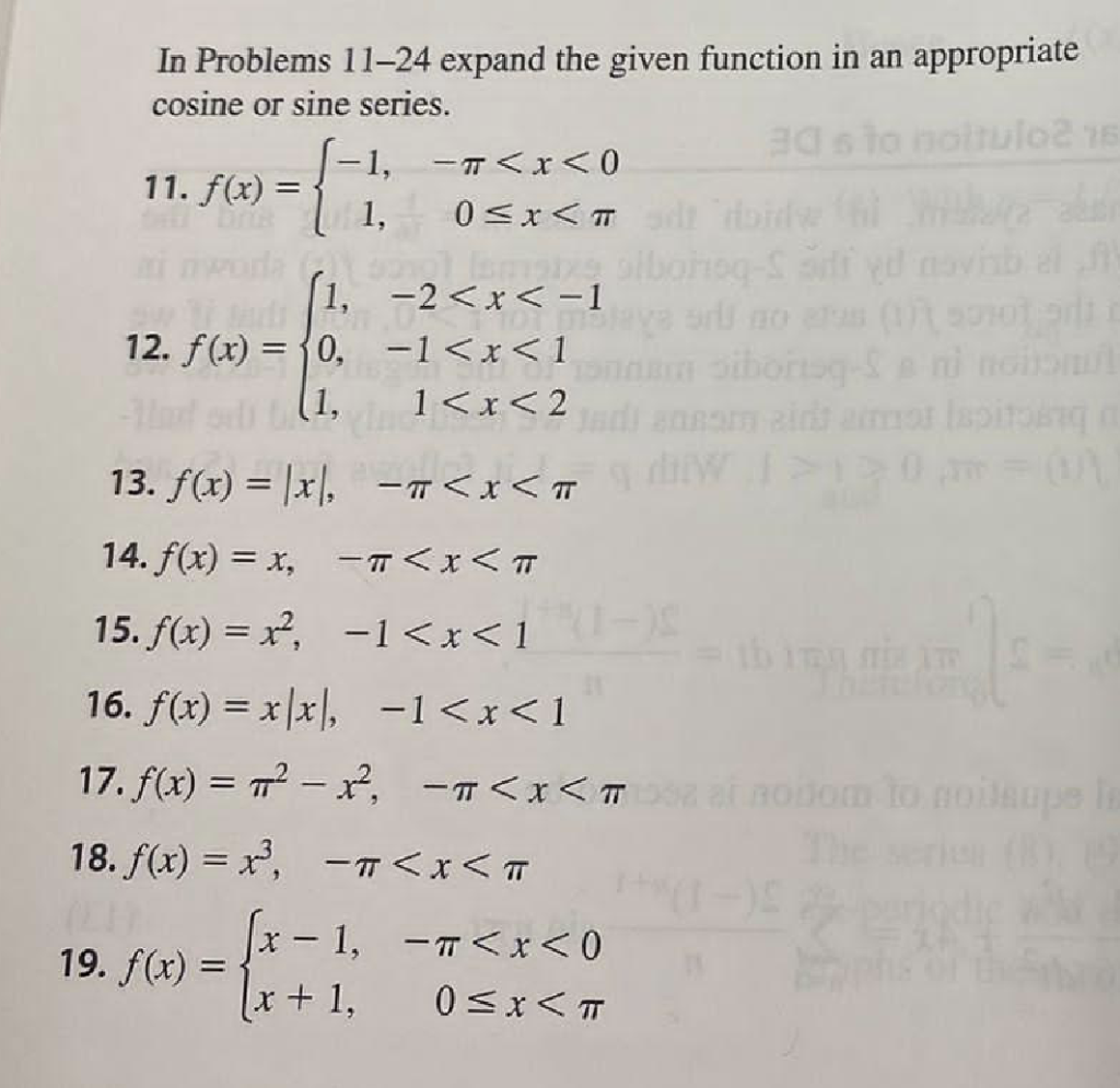 Solved In Problems 11-24 expand the given function in an | Chegg.com