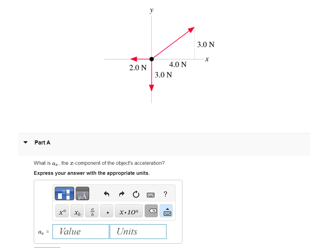 Solved What is ax ﻿, ﻿the x ﻿-component of the object's | Chegg.com