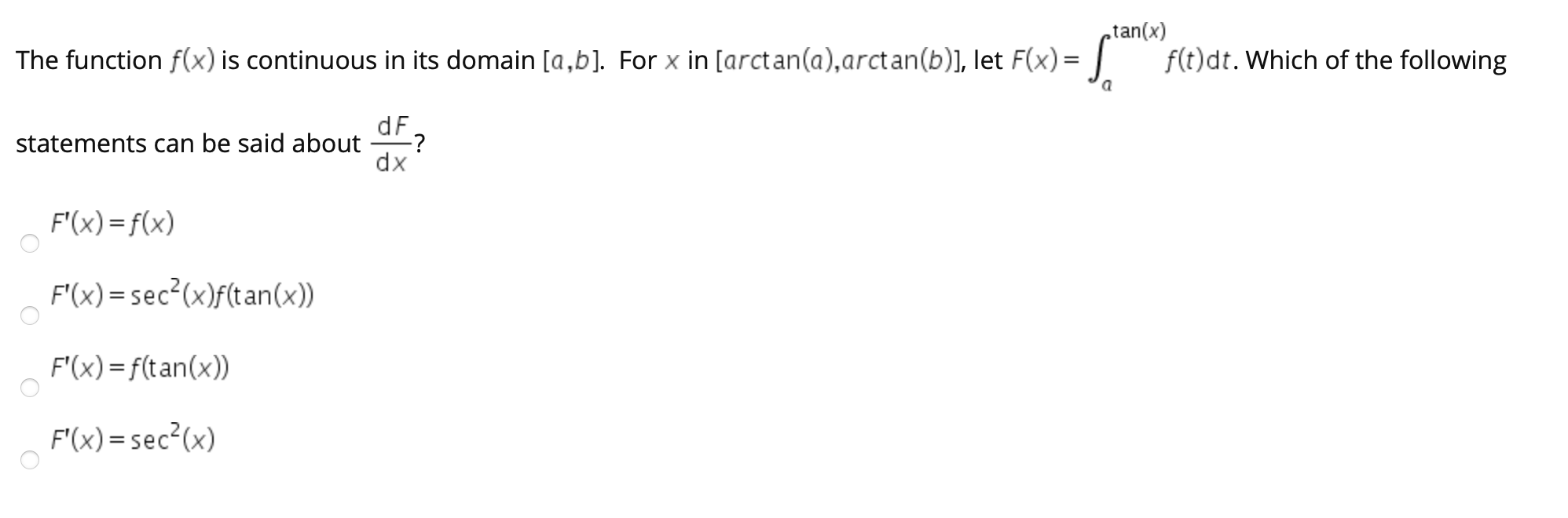 Solved tan(x) The function f(x) is continuous in its domain | Chegg.com