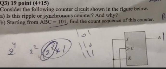 Solved R Q3) 19 point (4+15) Consider the following counter | Chegg.com