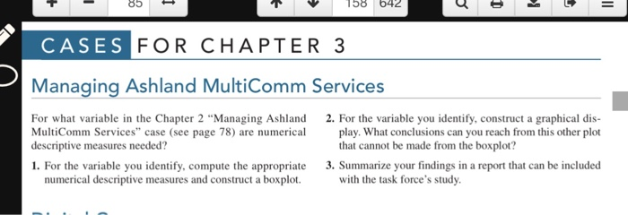 Solved 85 158 642 CASES FOR CHAPTER 3 Managing Ashland | Chegg.com