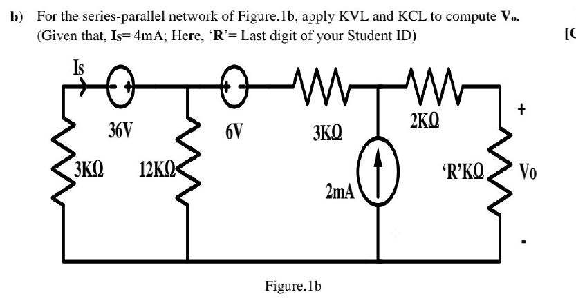Solved for the series parallel network of figure 1b , apply | Chegg.com