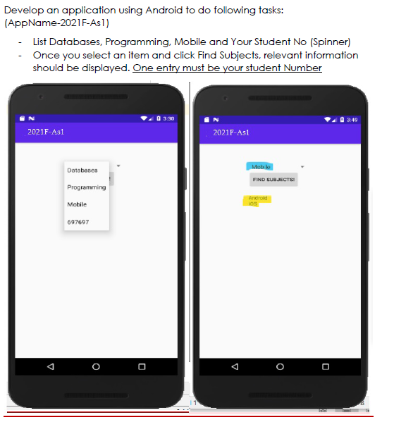Solved Develop an application using Android to do following | Chegg.com