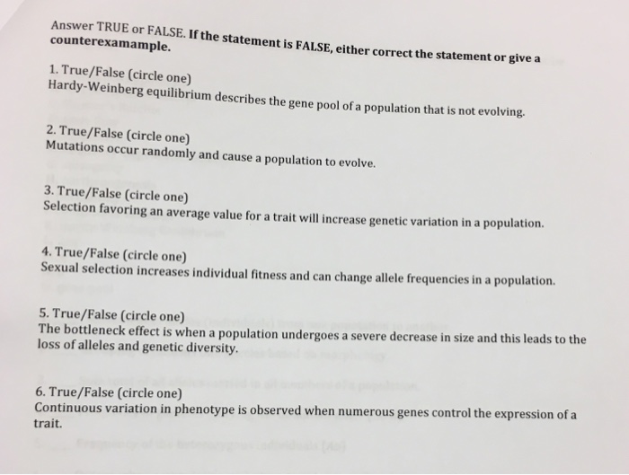 Solved Answer TRUE or FALSE. If the statement is FALSE, | Chegg.com