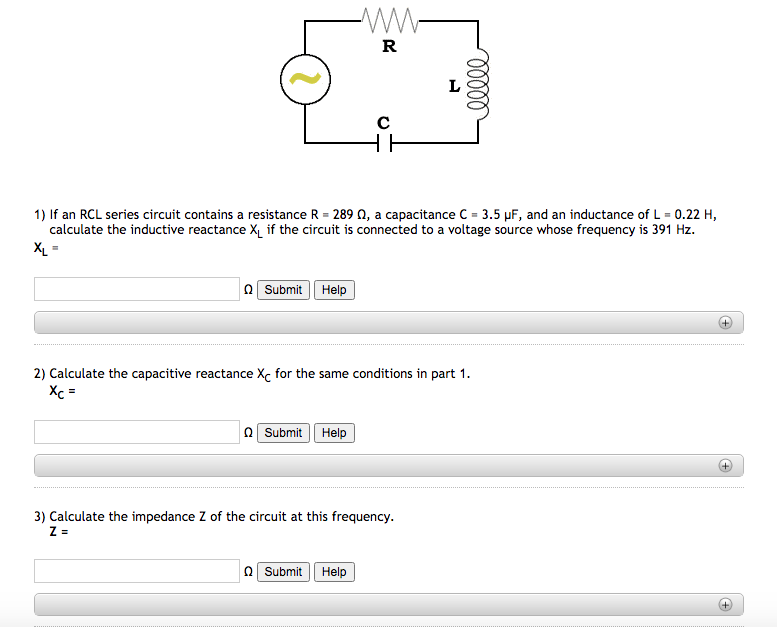 Solved WWW R 00000 с HH 1) If an RCL series circuit contains | Chegg.com