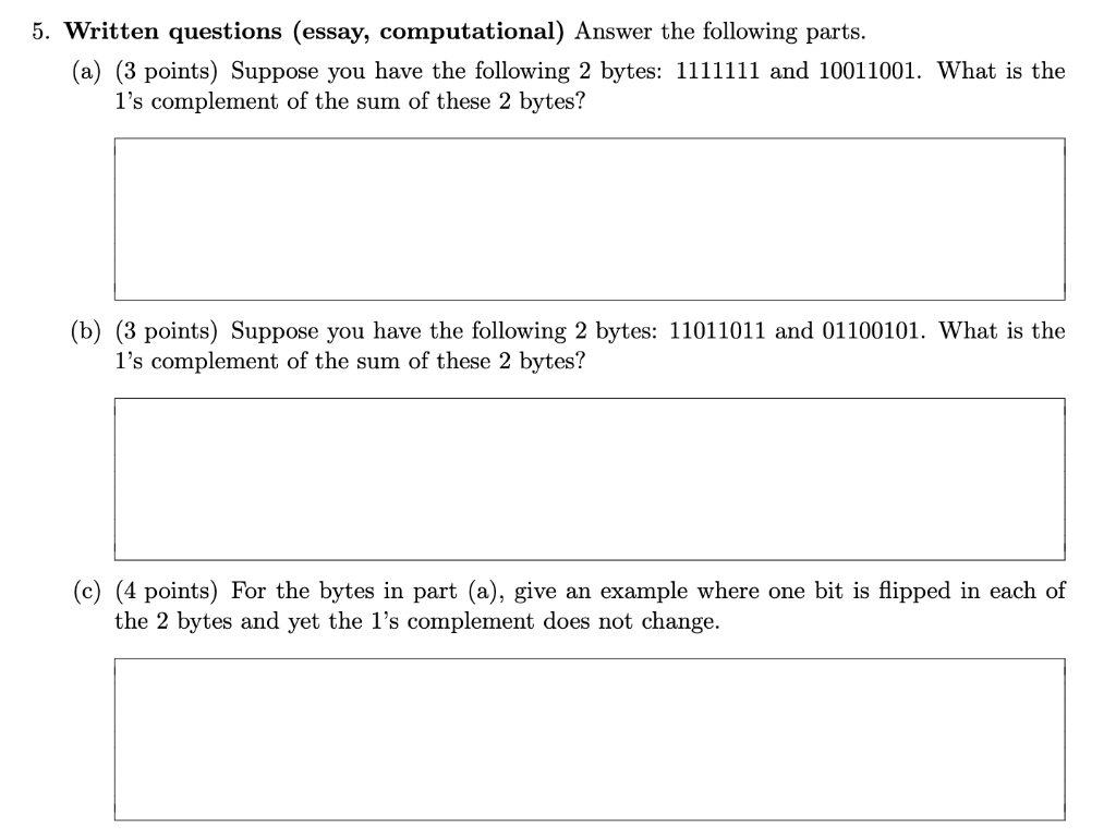 Solved Written questions (essay, computational) Answer the | Chegg.com