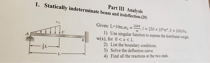 Solved 1. Statically indeterminate beam and | Chegg.com