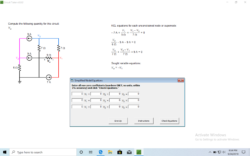Solved Circuit Tutor v3.0.2 X Compute the following quantity | Chegg.com