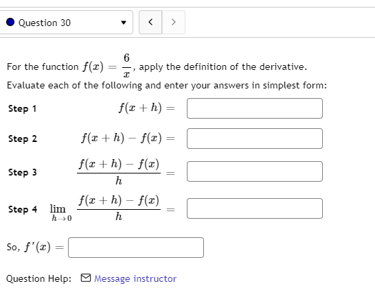 Solved Question 30 > 2 6 For the function f(2) -, apply the | Chegg.com