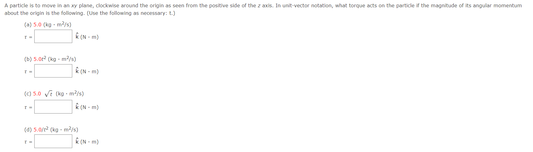 Solved A particle is to move in an xy plane, clockwise | Chegg.com