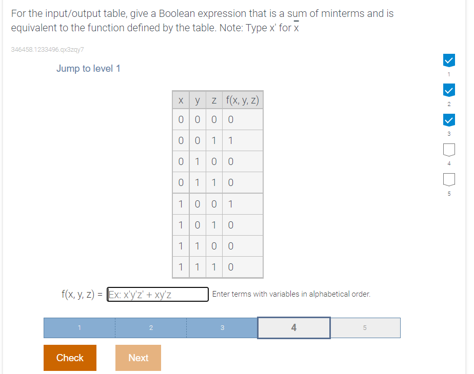 Solved For the input/output table, give a Boolean expression | Chegg.com