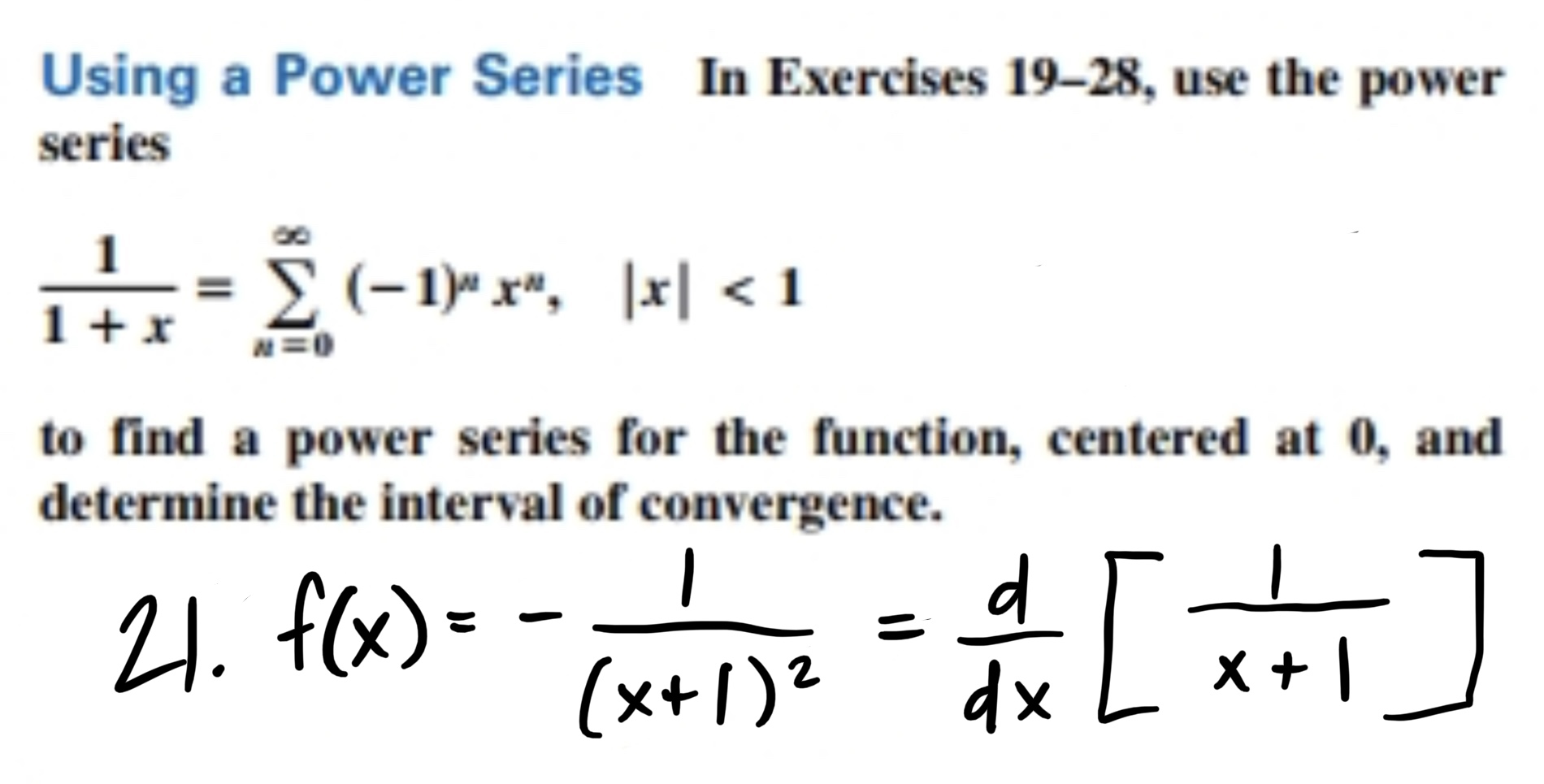 Solved Using a Power Series In Exercises 19-28, use the | Chegg.com