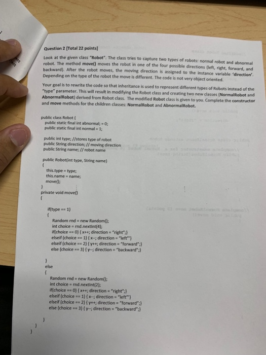 Solved Question 2 [Total 22 points] at the given class | Chegg.com