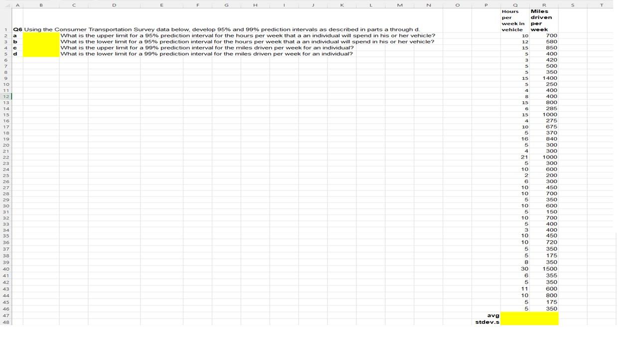Solved А B С D F G H 1 M N O Q R S 1 Q1 Based upon extensive | Chegg.com