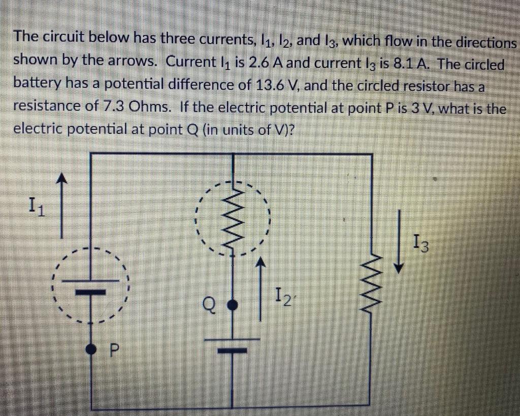 Solved The circuit below has three currents, 11, 12, and 13, | Chegg.com