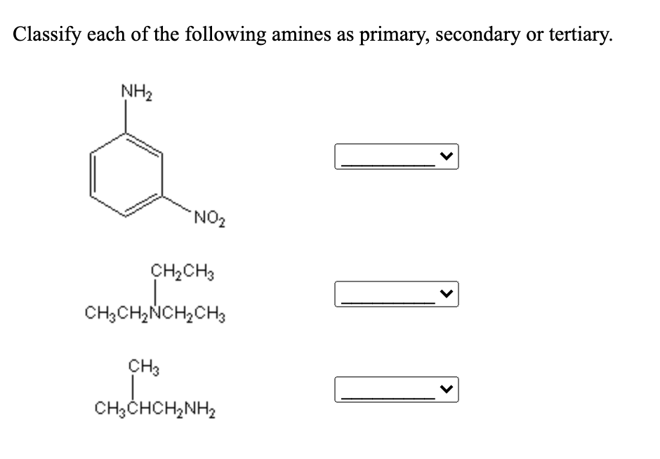 Solved Classify each of the following amines as primary, | Chegg.com