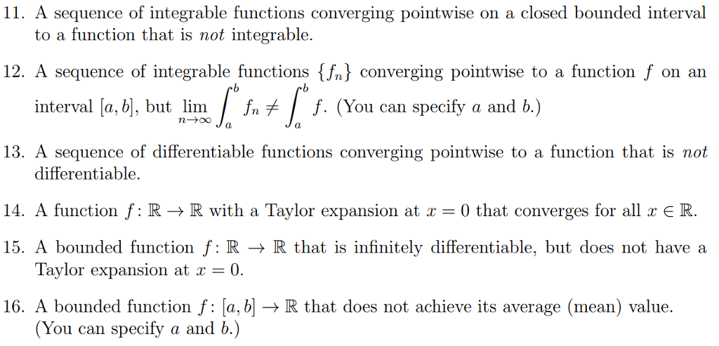 Solved 11. A sequence of integrable functions converging | Chegg.com
