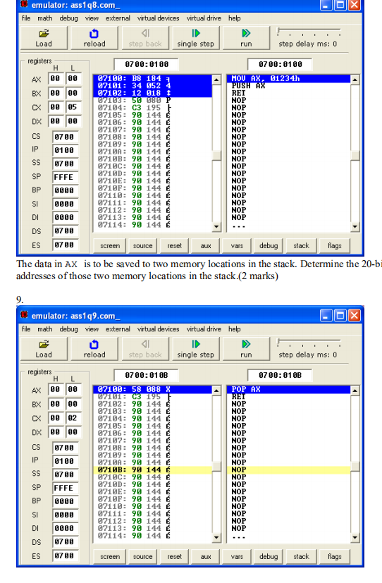 Solved х O emulator: ass198.com file math debug view | Chegg.com