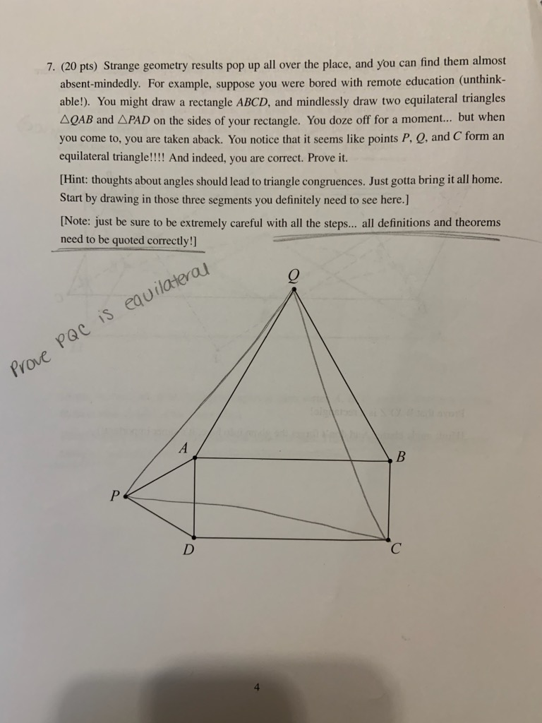 Solved 7. (20 pts) Strange geometry results pop up all over | Chegg.com