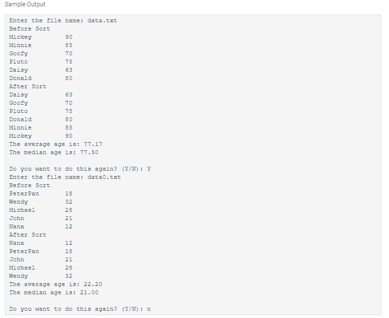 Solved IN JAVA First create the two text file given below. | Chegg.com