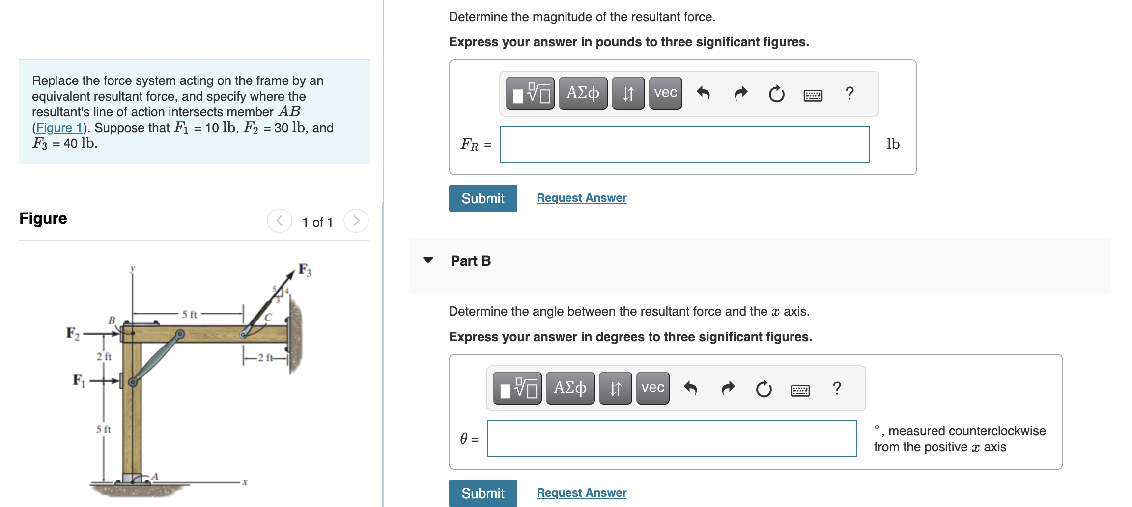Solved Determine the magnitude of the resultant force. | Chegg.com