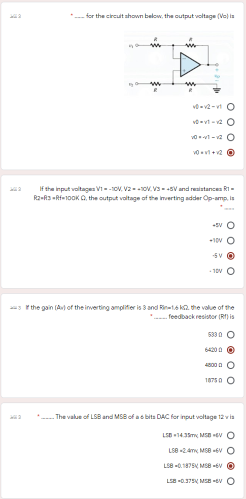 Solved for the circuit shown below. the output voltage (Vo) | Chegg.com