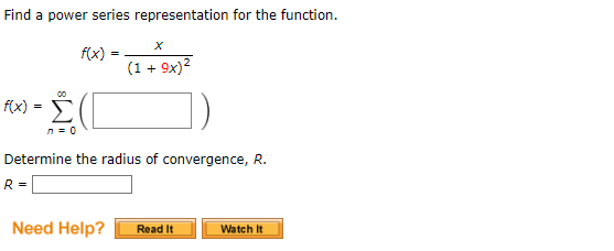 Solved Find a power series representation for the function. | Chegg.com