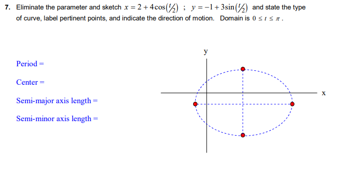 Solved Eliminate the parameter and sketch | Chegg.com