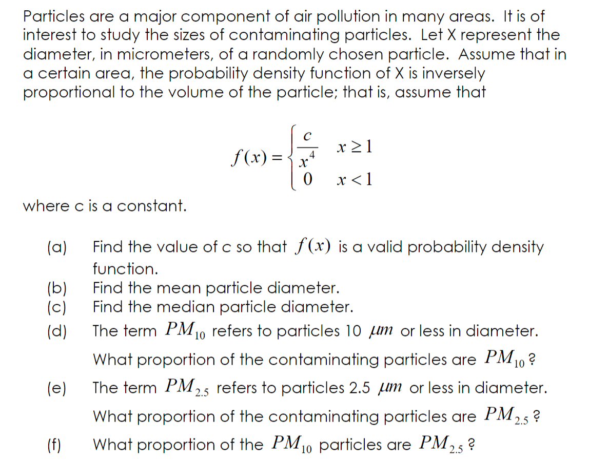 Solved Particles are a major component of air pollution in | Chegg.com