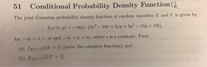 Solved The joint Gaussian probability density function of | Chegg.com