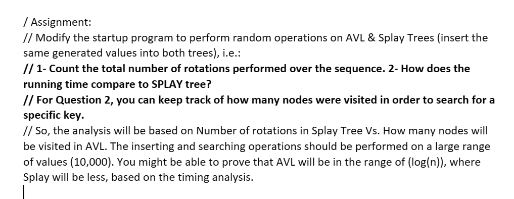 Solved Please create and implement both AvlTree.cpp and | Chegg.com