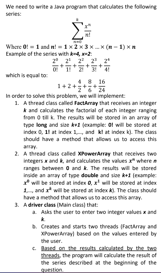 Solved We need to write a Java program that calculates the | Chegg.com