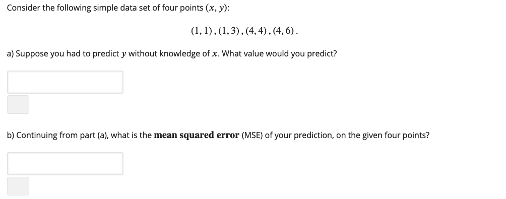Solved Consider the following simple data set of four points | Chegg.com