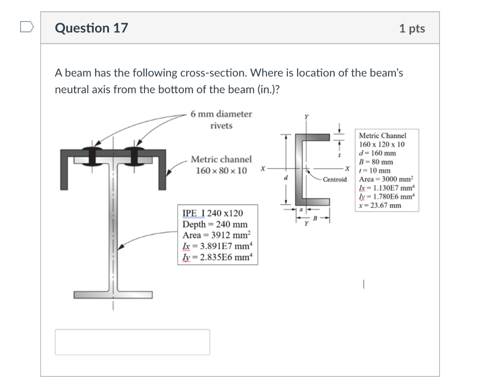 Solved A beam has the following cross-section. Where is | Chegg.com