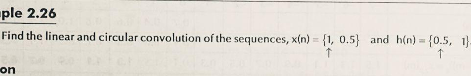 Solved -ple 2.26 Find the linear and circular convolution of | Chegg.com