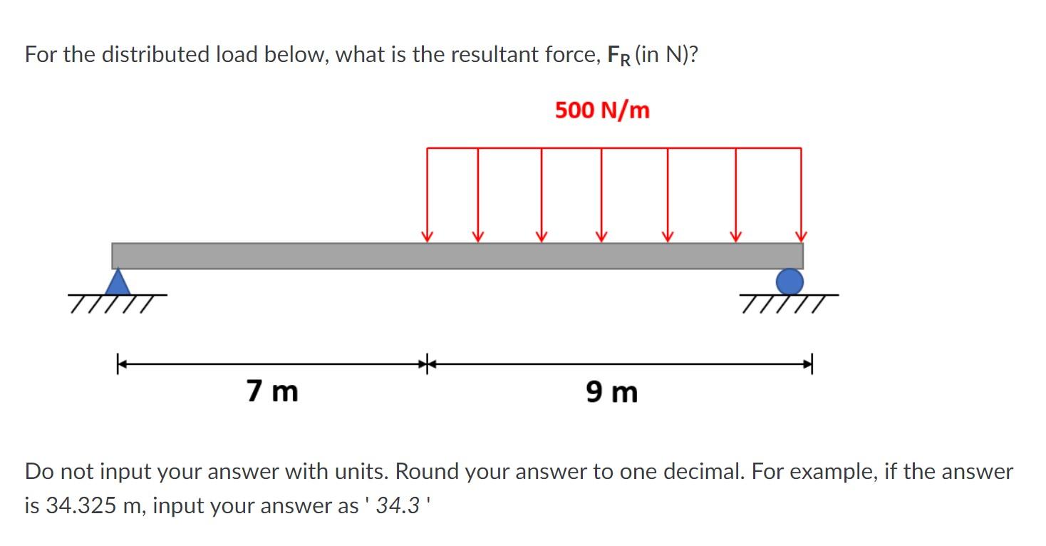 Solved For the distributed load below, what is the resultant | Chegg.com