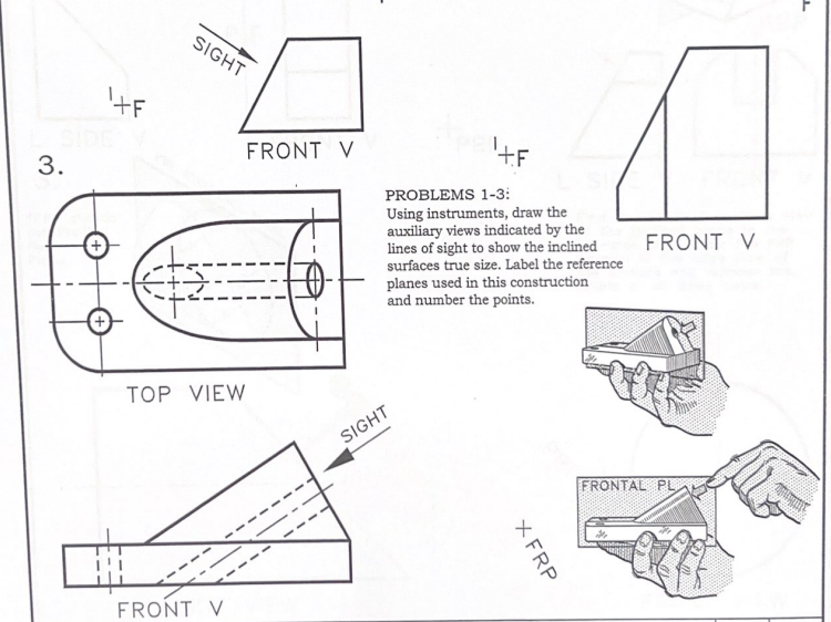 PROBLEMS 1-3: Using instruments, draw the auxiliary | Chegg.com