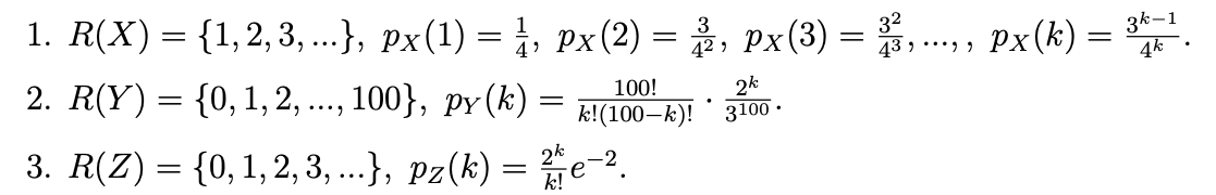 Solved For each of the following random variables: find | Chegg.com