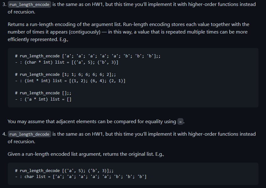 Solved 3. run_length_encode is the same as on HW1, but this | Chegg.com