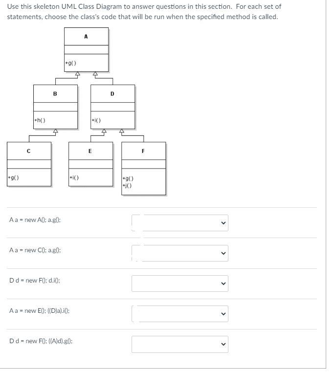 Solved Use This Skeleton Uml Class Diagram To Answer 7396