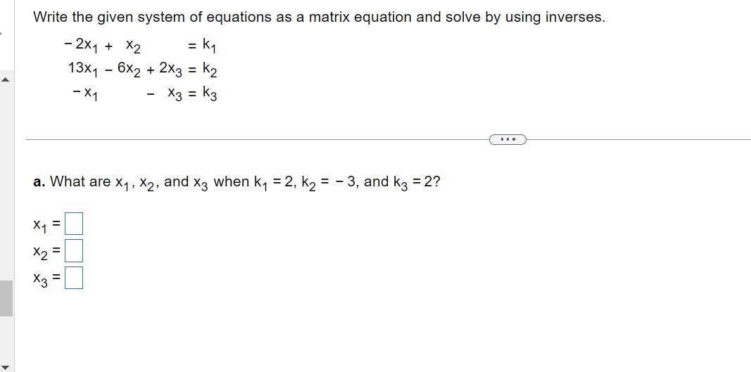 Solved Write the given system of equations as a matrix | Chegg.com