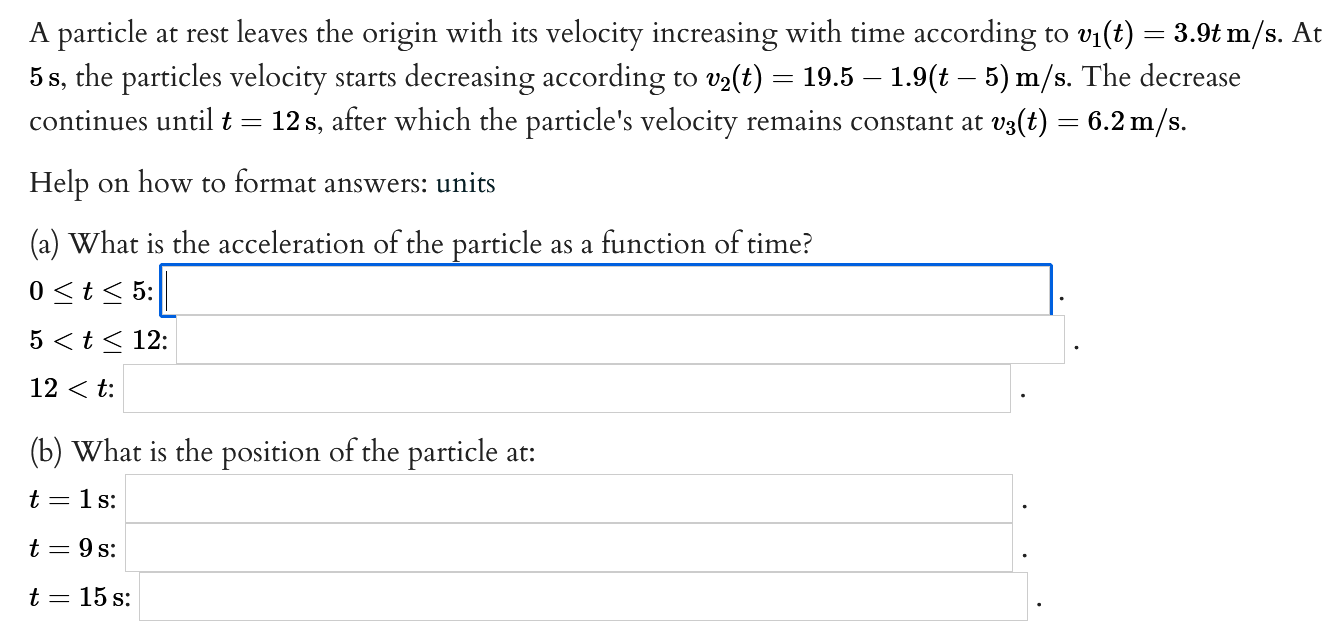 Solved A particle at rest leaves the origin with its | Chegg.com