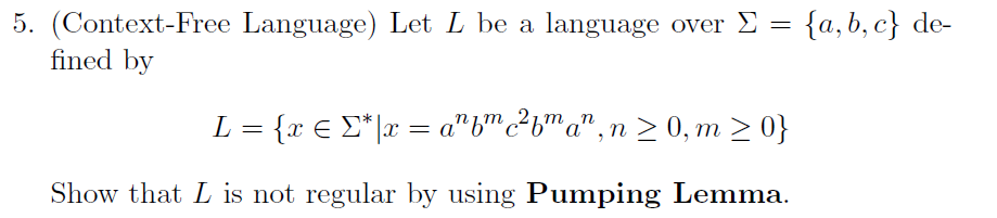 Solved (Context-Free Language) Let L be a language over | Chegg.com