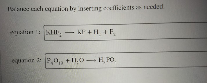 Solved Balance each equation by inserting coefficients as | Chegg.com