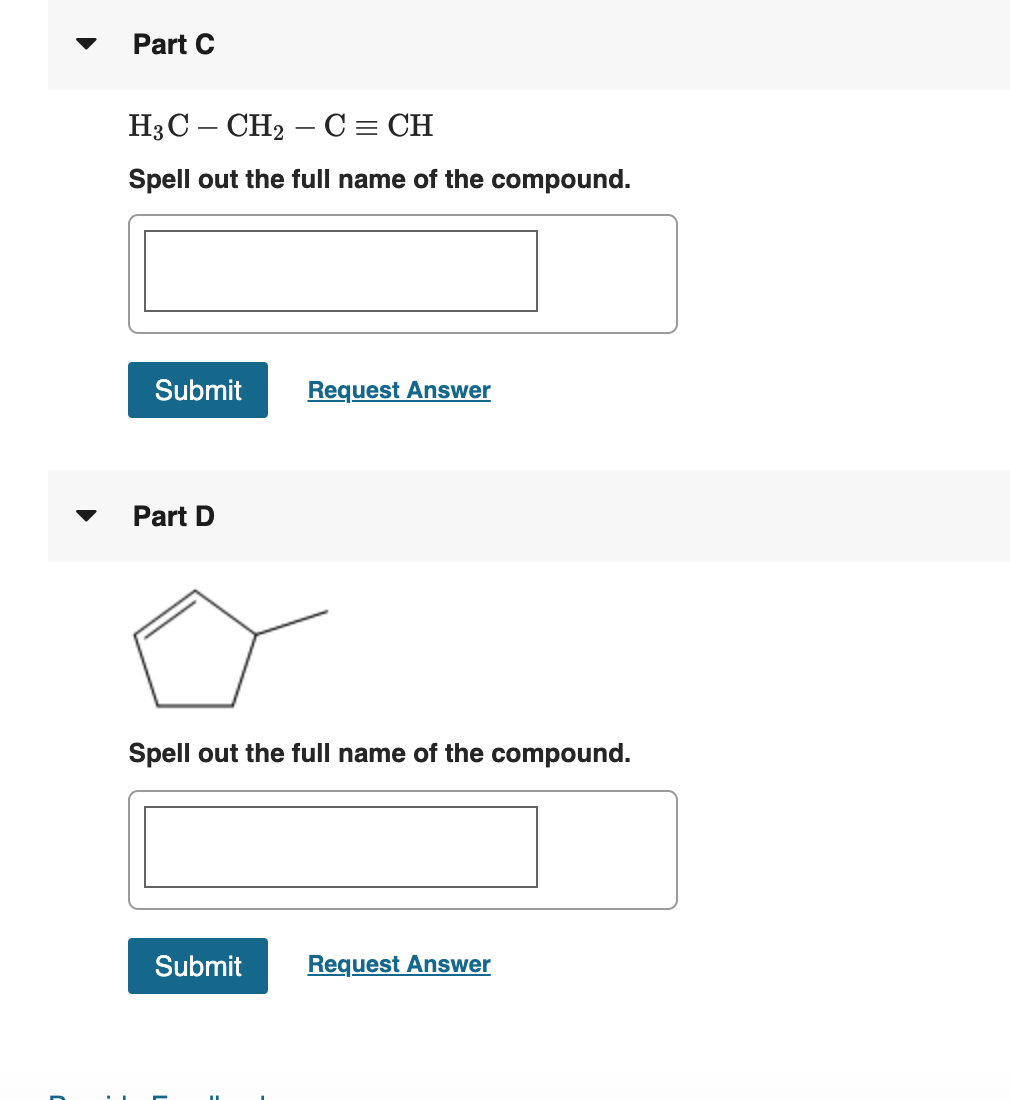Solved Part A CH3 CH3 C-CH2-CH3 CH3 Spell out the full name | Chegg.com