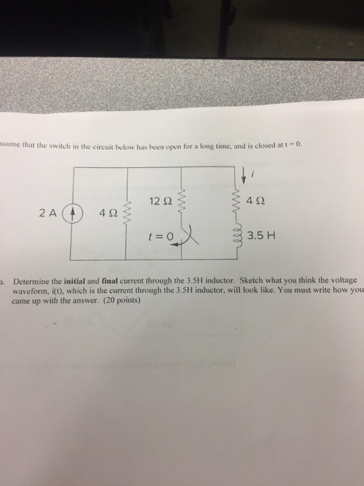 Solved Sume That The Switch In The Circuit Below Has Been