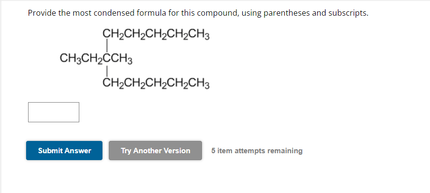 Solved Provide the IUPAC name for this compound. 6 item | Chegg.com