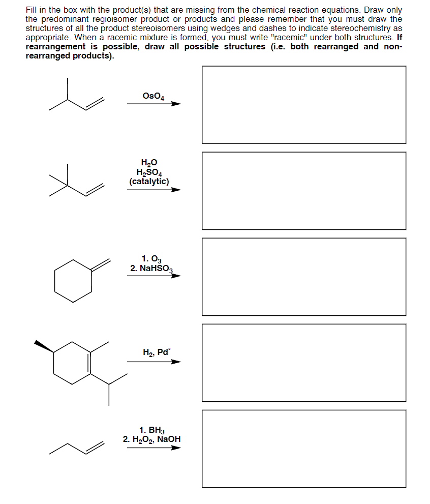 Solved Fill in the box with the product(s) that are missing | Chegg.com